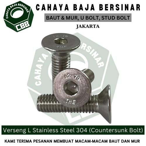 Jual Verseng L Stainless Steel 304 M5 x 10mm - M5 x 30m (Countersunk Bolt) - M5 x 25mm - Jakarta ...
