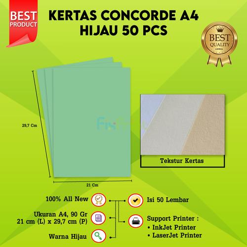 Jual Kertas Concorde A4 90gr 1 pack isi 50 Lembar 210mm x 297mm Merah ...