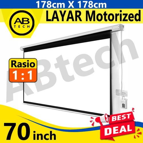 Jual Screen Projector Motorized 70" - Layar Proyektor remot 70 ...