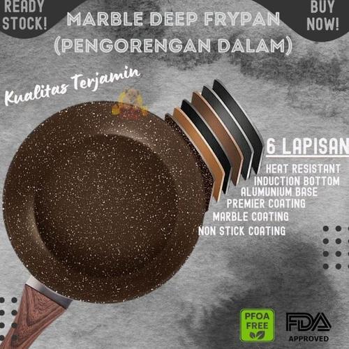 Jual Frypan Deep Marbel 26Cm Pengorengan Premium Anti Lengket Induksi ...