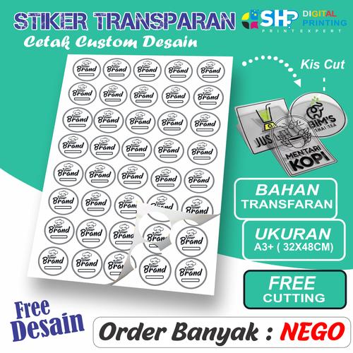 Jual CETAK STICKER TRANSPARAN LEBEL MINUMAN CUP LABEL MAKANAN FREE ...