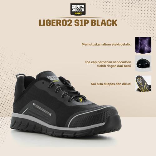 Promo Sepatu Safety Jogger Ligero Black/ Sepatu Proyek Pria Ringan ...