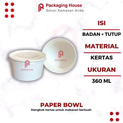 Jual PAPERBOWL 360 ML | PAPERBOWL + LID | MANGKOK KERTAS | MANGKOK ...