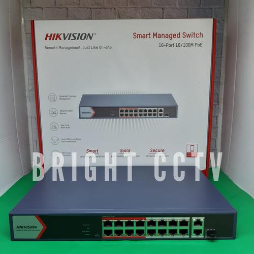 Promo DS-3E1318P-EI/M - HIKVISION SMART POE SWITCH 16 PORT POE 2 UPLINK Cicil 0% 3x - Kota ...