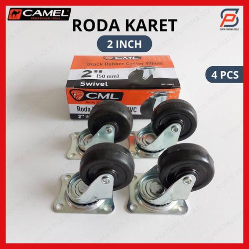 Jual RODA ETALASE KARET 2 INCH 1 SET CAMEL CASTER GEPENG 2" INCI RAK ...