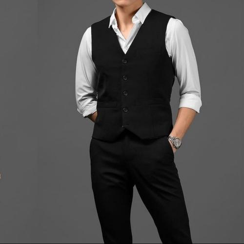 Jual Rompi Vest Jas Pria Formal Hitam abu Kantor Kerja wisuda nikah ...