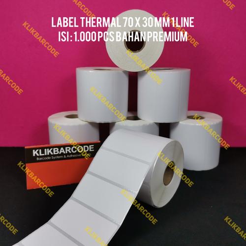Jual LABEL DIRECT THERMAL 70X30 MM 1000PC ETIKET STIKER BARCODE 70 X ...