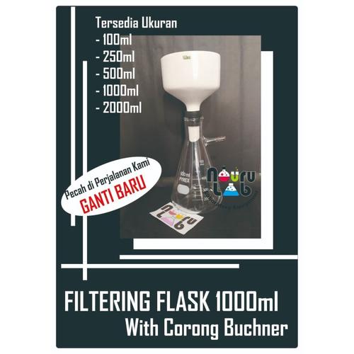 Jual Filtering Flask 1000ml Dengan Corong Buchner - 80mm - Kab. Bandung ...