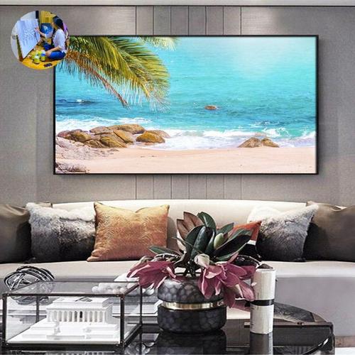 Jual lukisan abstrak tekstur ombak pantai 70x120 Hiasan dinding ...