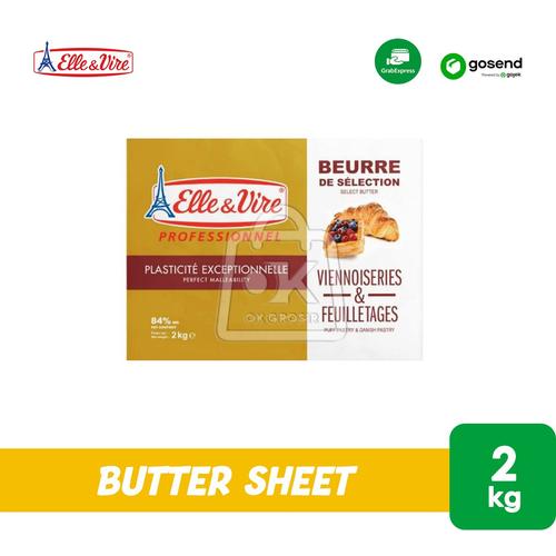 Jual Unsalted Butter Sheet Elle Vire 84% SELECT BUTTER 2kg (KHUSUS ...