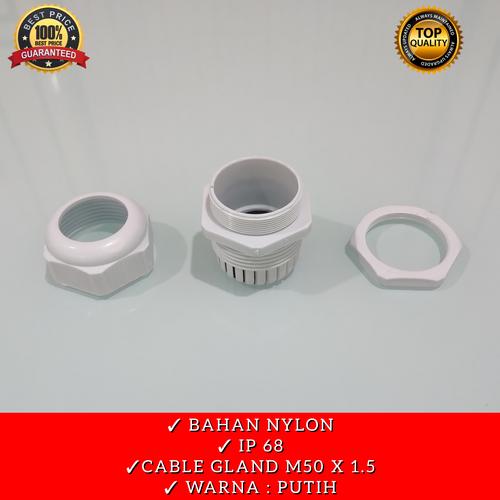 Jual Cable gland M50 Putih kabel gland M50 IP68 50x1.5 Nylon - Kota ...