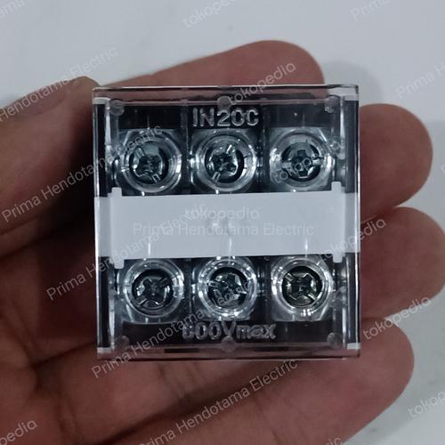 Jual Terminal Block Din Rail IN-20 IN-20BK IN20 3P 30A 3 Pole - Kota ...