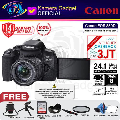 Promo Canon EOS 850D Kit EF-S 18-55mm f4-5.6 IS STM DSLR Camera - KIT ...