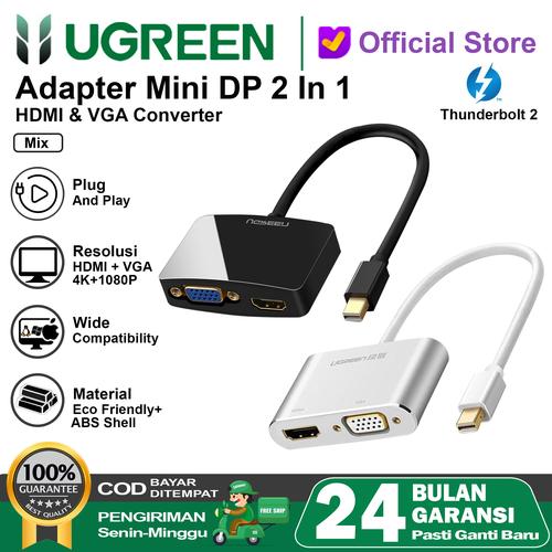 Jual UGREEN Converter Mini DP Thunderbolt Display to HDMI & VGA 4K ...