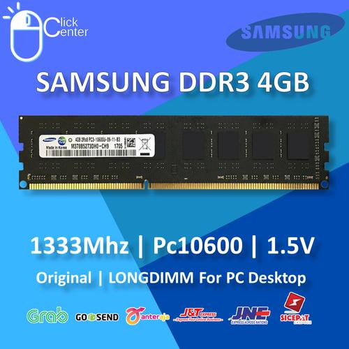 Jual RAM PC SAMSUNG DDR3 4GB PC 10600 / 1333 Mhz LONGDIMM 1.5V MEMORY ...