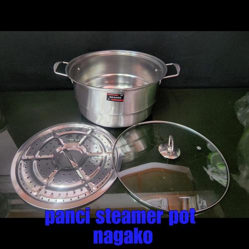 Jual panci euro steamer pot Nagako 24 cm stainless steel panci kukusan ...