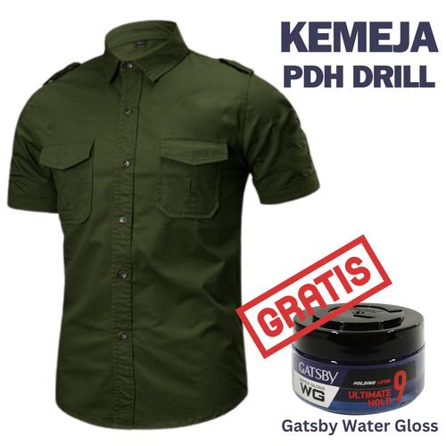 Jual Jual Kemeja Seragam PDH Tactical Pria Lengan Pendek Hijau Army ...