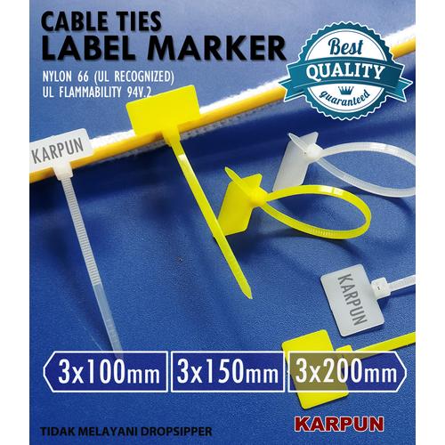 Jual Kabel Ties Marker Label 3x100\3x150\3x200 - 3x150 mm, Putih - Kota ...