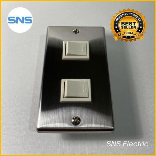 Jual Saklar Seri National Panasonic Frame Stainless Cover Metal ...