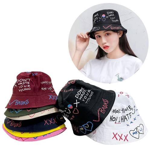 Jual Topi Bucket Hat Motif Badass Tulisan Gaya Punk Hat Sablon Bolak ...