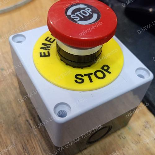 Jual Emergency Push Button + Box 1 Lubang + Plat Emergency Stop ...