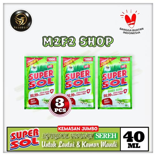 Jual Supersol Karbol Wangi Sereh Sachet - 40 ml (Harga 3 Pcs) - Jakarta ...