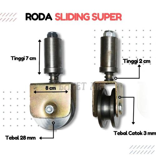 Jual RODA PAGAR SLIDING 8 CM SOLUSI ANTI ANJLOK BESI AS SUPER RODA ...