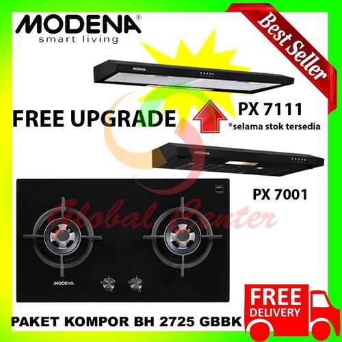 Jual MODENA KOMPOR TANAM BH 2725 GBBK DAN COOKER HOOD PX 7001 GARANSI ...