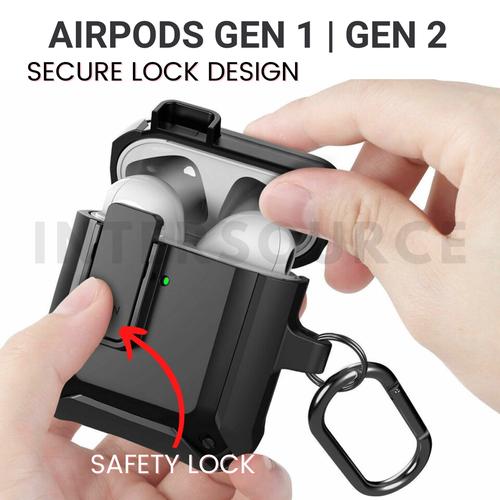 Promo Casing Shockproof Armor AirPods Gen 1 / 2 Airpod Case Safety Lock ...