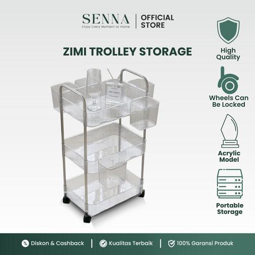Promo Transparant Arcylic Trolley Storage Organizer Rack Storage Rack ...