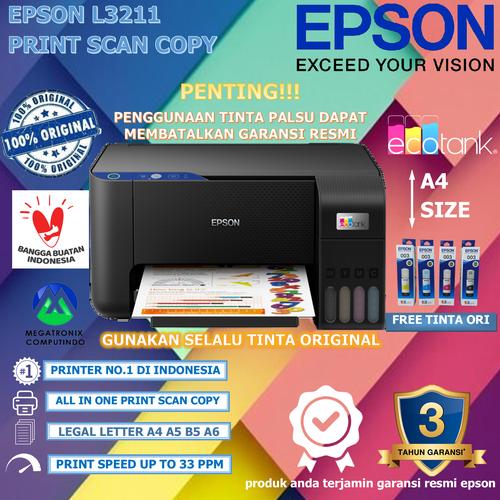 Jual PRINTER EPSON L3211 SUDAH TERMASUK TINTA ORIGINAL PRINT SCAN COPY - Jakarta Pusat ...