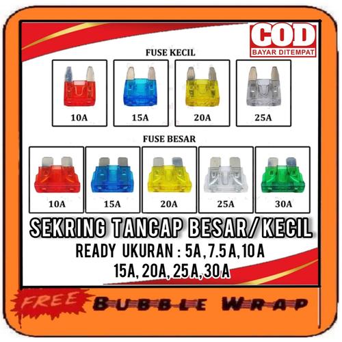 Jual Satuan Sekring Fuse Blade Tancap Besar 10A 15A / Sekring Untuk ...