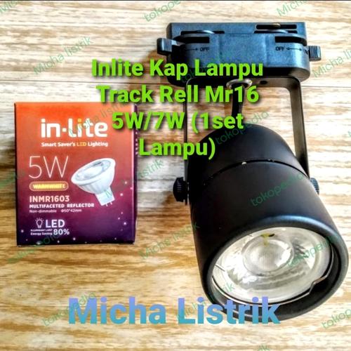 Jual Inlite Kap Lampu Sorot Track Rell MR16 Komplit 5W/7W 220V (1Set ...
