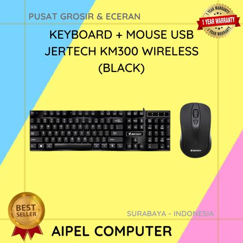 Jual KM300 | KEYBOARD + MOUSE USB JERTECH KM300 WIRELESS (BLACK) - Kota ...