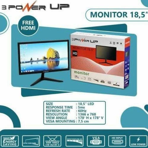 Jual MONITOR LED POWER UP 19" / 18.5" Inch - LED CCTV / LED KOMPUTER ...