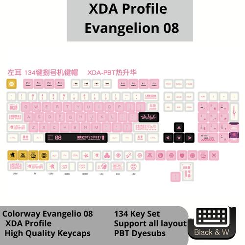 Jual Keycaps Keycap XDA PROFILE EVA Evangelion 08 PBT Dyesub dye sub ...