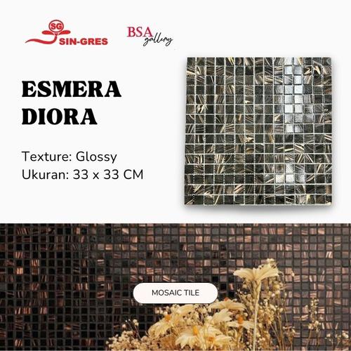 Jual KERAMIK MOSAIC TILE SINGRES / MOZAIK KOTAK HITAM BACKSPLASH TOILET ...