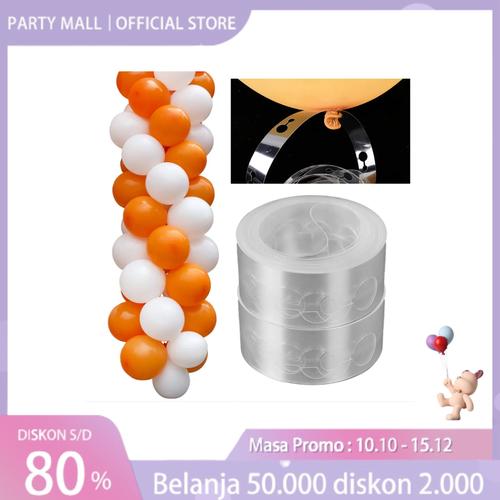 Jual 1 Roll Panjang 5 meter Ballon Chain Tape Strip u/ Dekorasi Balon ...