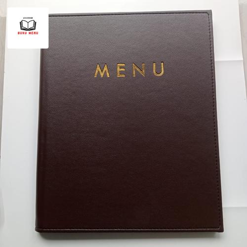 Jual ready stok buku menu cafe,resto,hotel,kedai,dll.model polos coklat ...