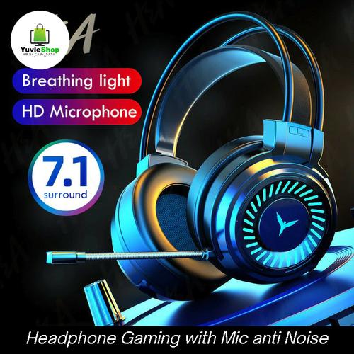 Jual Headphone headset Gaming RGB Light Mic Surround All Inclusive 50mm ...