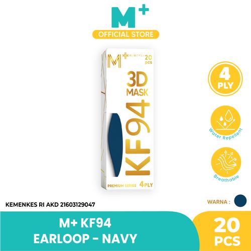 Jual Masker Medis KF94 Earloop Navy M+ 4ply - Isi 20 Pcs - Jakarta Barat - Masker M+ | Tokopedia