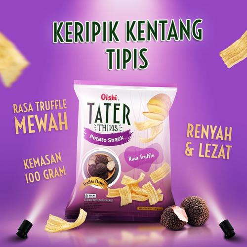 Jual Oishi Tater Thins Potato Snack Rasa Truffle / Pedas 100gram ...