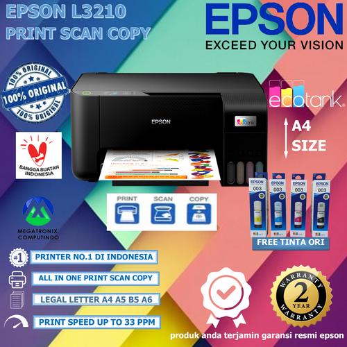 Jual EPSON L3210 GRATIS TINTA ORIGINAL PRINT SCAN COPY A4 GARANSI RESMI - Jakarta Pusat ...