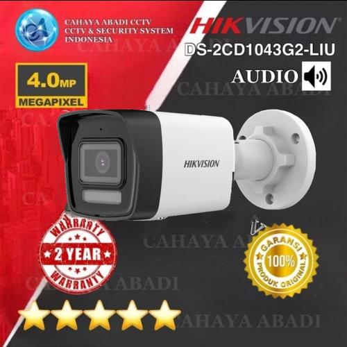 Jual IP CCTV HikVision DS-2CD1043G2-LIU 4MP AUDIO POE WDR DUAL LIGHT BULLET - Jakarta Barat ...