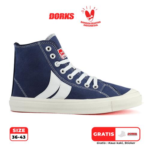 Promo DORKS Classic High Navy | Sepatu Original | Sepatu Unisex - 36 ...
