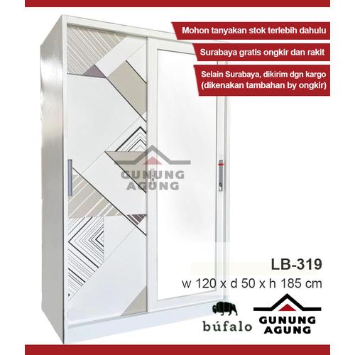 Jual Lemari Baju Besi Sliding / Geser Kaca 2 Pintu Motif LB-319 - Kota Surabaya - Gunung Agung ...