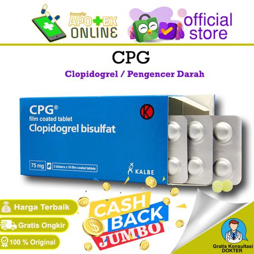 Jual CPG 75 MG TABLET 10'S / CLOPIDOGREL / PENGENCER DARAH - Kota ...