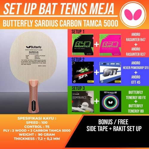 Jual Paket Bat Pingpong Rakitan Butterfly Sardius Tamca Andro Dr. Neubauer - SETUP 2 - Jakarta ...