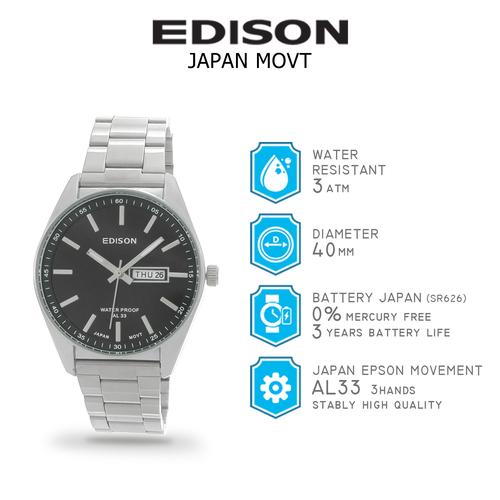 Jual Jam Tangan Edison AR EG 252.1 DD RH Day Date Waterproof Japan Movement - Kota Surabaya ...