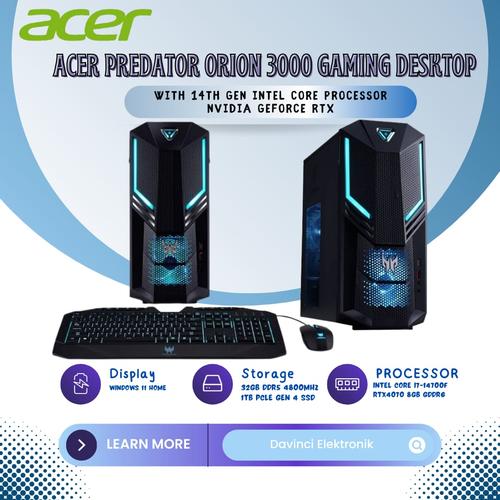 Jual ACER PREDATOR ORION 3000 PO3-655 i7-14700F 32GB 1TB SSD RTX 4070 ...